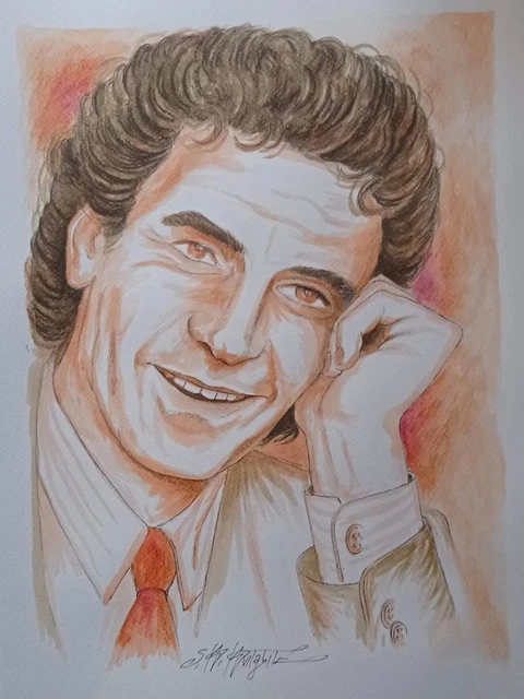 MASSIMO TROISI RITRATTO dipinto a china originale 40 x 30 cm EUR 60,00 ...