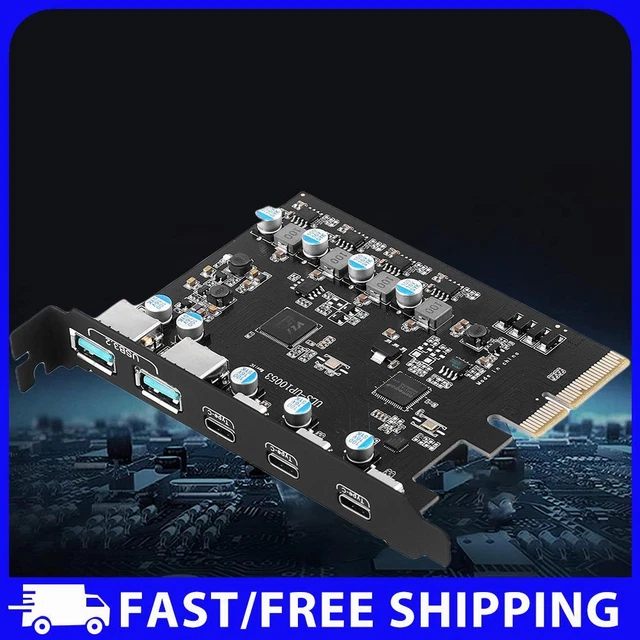 PCIE X4 TO USB 3.2 Card 20Gbps PCIE Card USB Gen2 3x USB3.2 and 2x TPYC ...
