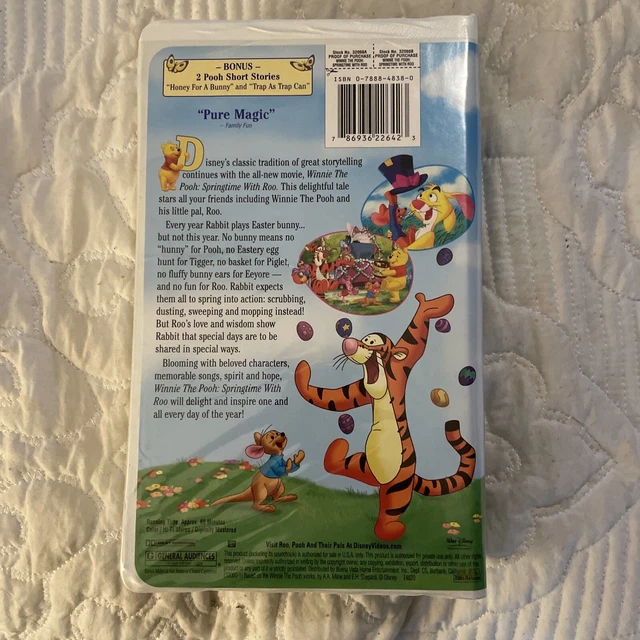 DISNEY WINNIE THE Pooh: Springtime With Roo VHS Tape 65 Minutes 3 ...