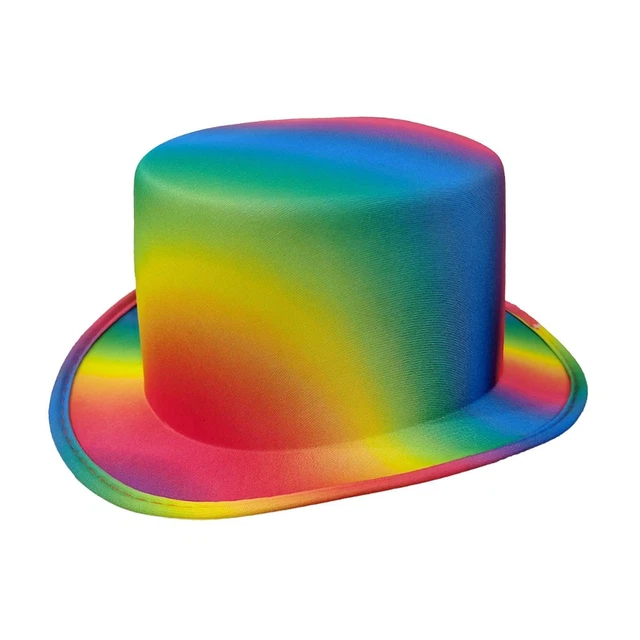 ADULT RAINBOW TOP Hat Costume Hat for Stage Performance Cosplay Themed ...