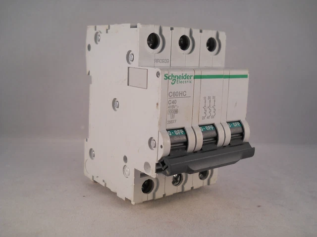 SCHNEIDER MCB 40 Amp Triple Pole 3 Phase Type C 40A C60HC340 Merlin Gerin 25677 EUR 28,76 ...