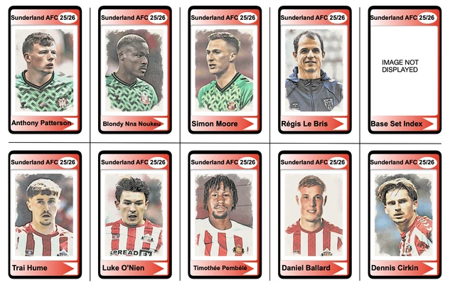 SUNDERLAND AFC - 25/26 ENGLISH PREMIER LEAGUE BASE SET Trading Cards £8 ...