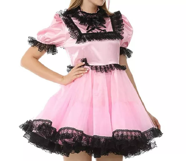 Sissy Maid Satin Lockable Dress Cosplay Costume Tailor Made Eur 32 57