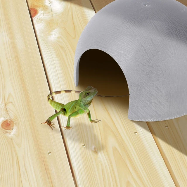 REPTILE HIDE REST Cave Rubber Round Habitat Crawler Toys Pet Supplies ...