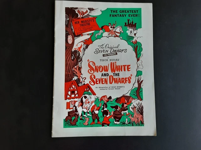 VINTAGE SNOW WHITE And the Seven Dwarfs Programme $25.00 - PicClick AU
