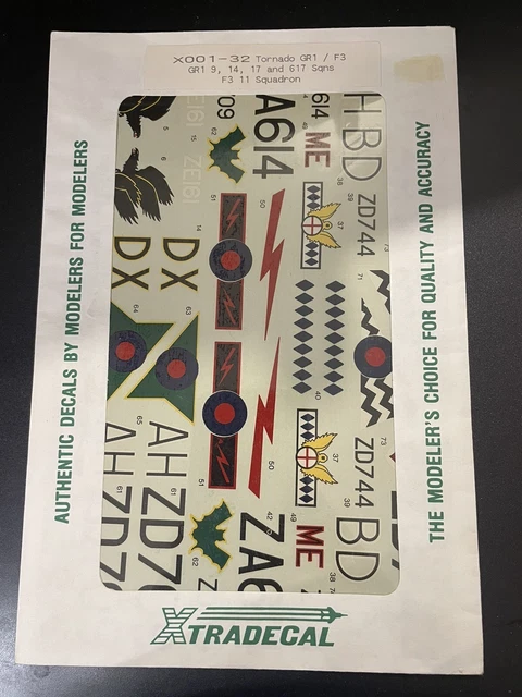 XTRADECAL X001-32 1/32 Panavia Tornado GR.1/F3 Model Decals £2.47 ...