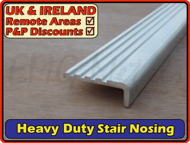 ALUMINIUM RIGHT ANGLE Section Stair Tread nose Corner Edging L profile ...