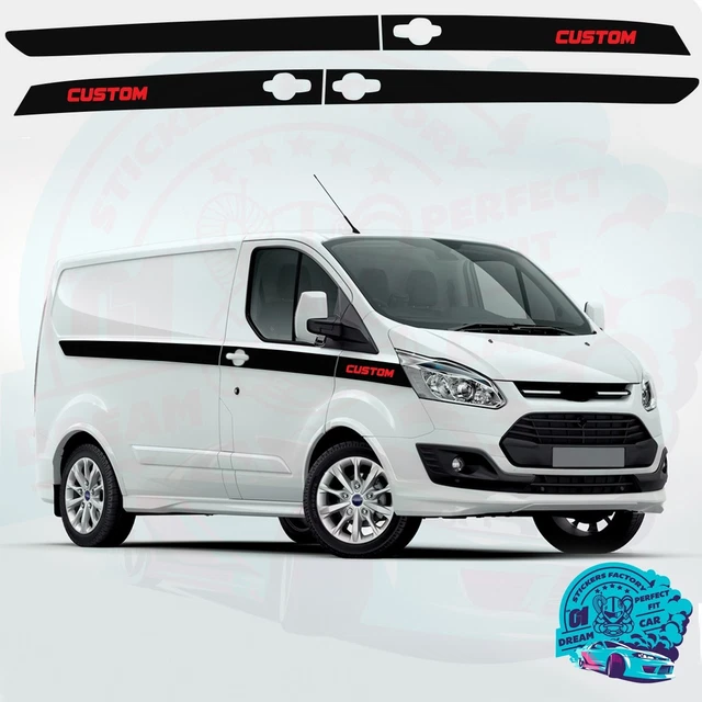 FOR FORD TRANSIT Custom Side Stripes Decals LWB SWB | Camper Stickers £ ...