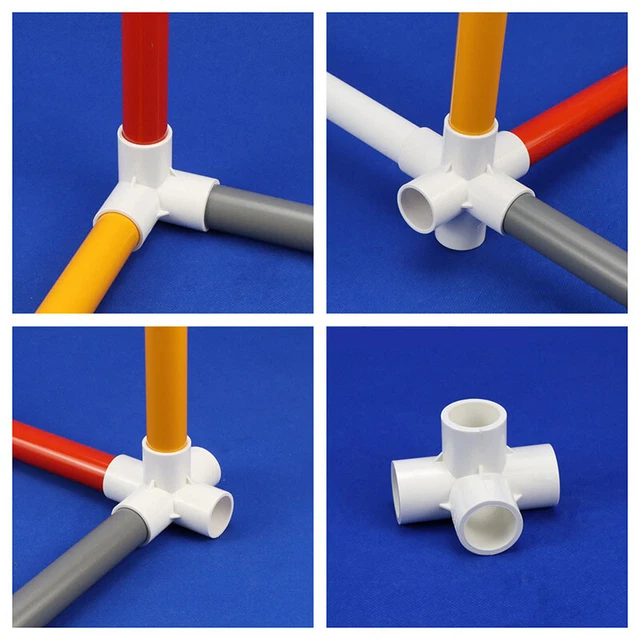 GREY PVC 6-WAY Equal Connector Socket Pressure Pipe Fittings ID: 20/25 ...