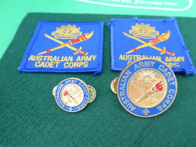 THE AUSTRALIAN ARMY Cadet Corps Hat Badge And Cloth Patches $35.00 ...