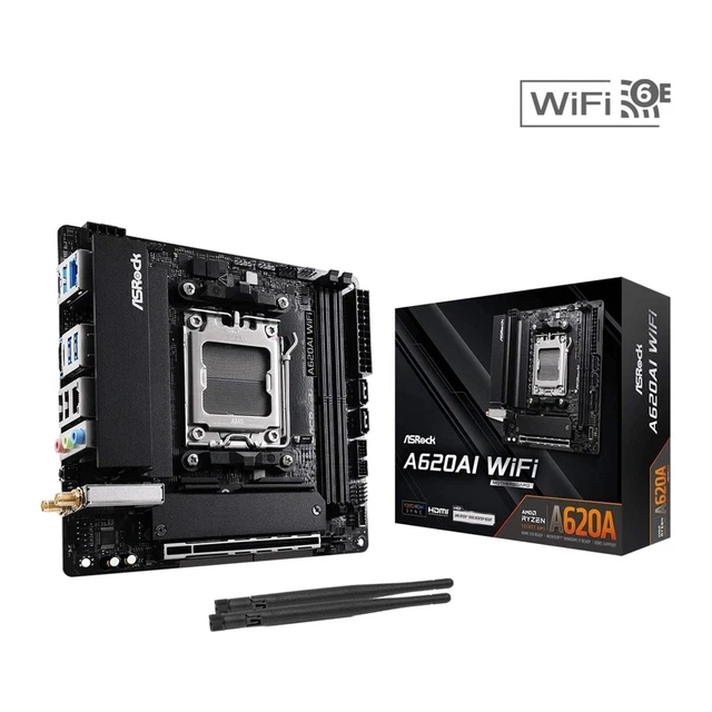 ASROCK A620AI WIFI AMD AM5 Socket Motherboard, Mini-ITX, 2x DDR5 Slots ...