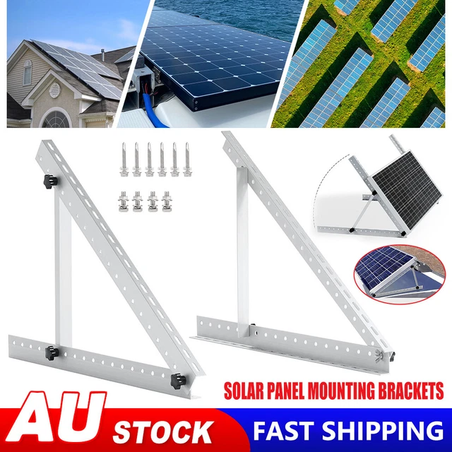 SOLAR PANEL MOUNTING Brackets Tilt Mount RV Roof Flat Surface Aluminum ...