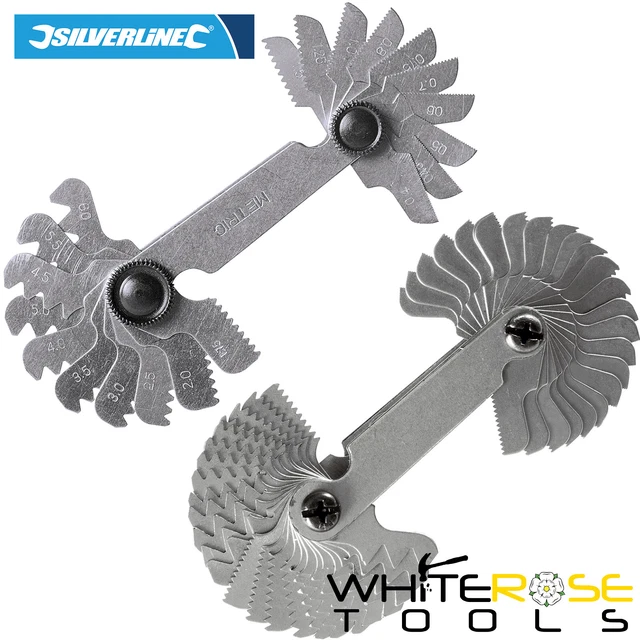 SILVERLINE SCREW PITCH Gauge Metric Whitworth Internal External Thread ...