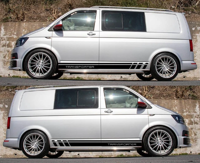 FITS VW TRANSPORTER T3 T4 T5 T6 Side Stripes Graphics Decals SWB Both ...