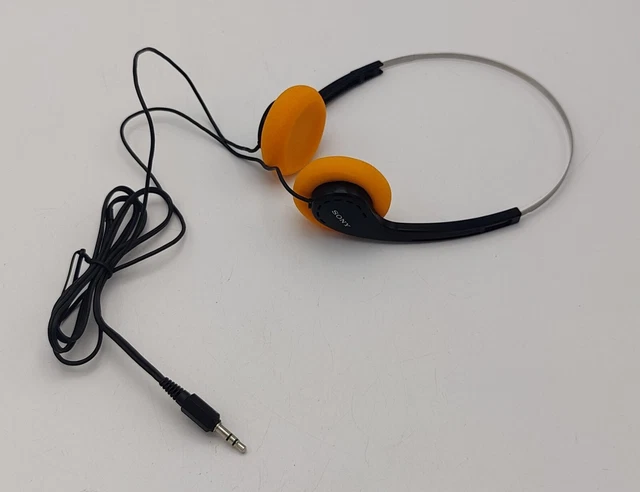 VINTAGE SONY MDR-006 Walkman Discman Stereo Headphones Orange Foam Pads ...