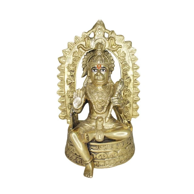 BRASS HANUMAN STATUE Hanuman Idol Blessing Posture Lord Balaji ...