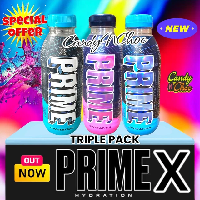 PRIME X HYDRATION Drink IN HAND NOW Exclusive New Flavour Triple Pack ...