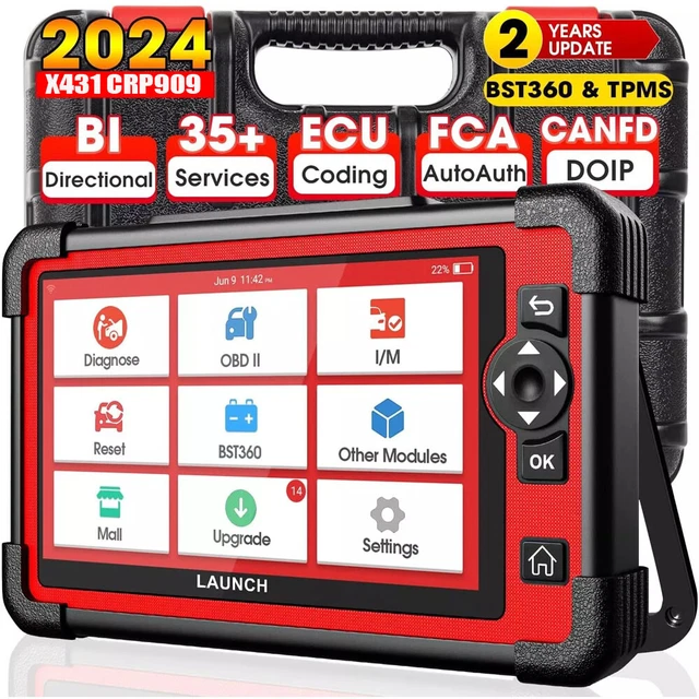 LAUNCH X431 CRP909 Elite OBD2 Scanner Bidirectional Scan Tool ECU ...