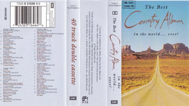 BEST COUNTRY ALBUM IN THE WORLD EVER Various Artists -2 Cassette ...