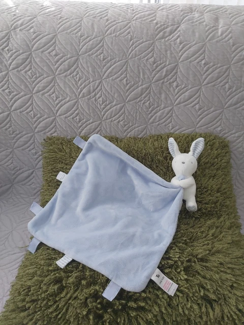 BNWOT TU BLUE STRIPED Bunny Rabbit Baby COMFORTER BLANKIE Soft Toy ...