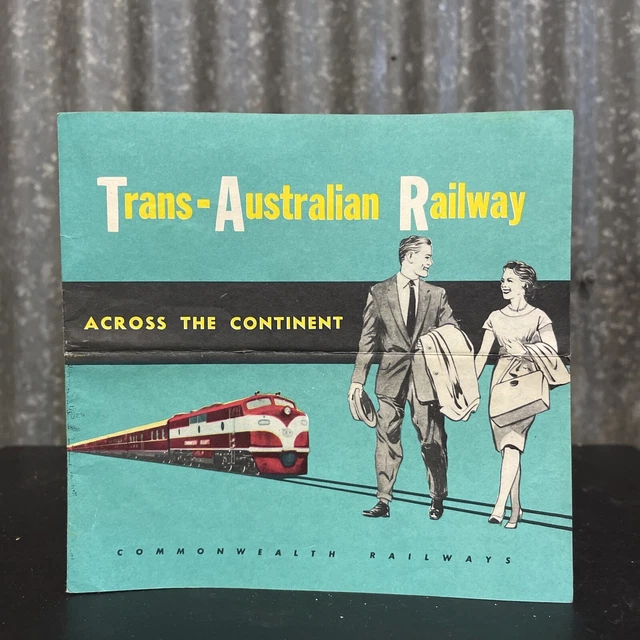 COMMONWEALTH RAILWAYS TRANS-AUSTRALIAN Railway Map & Brochure Vintage ...