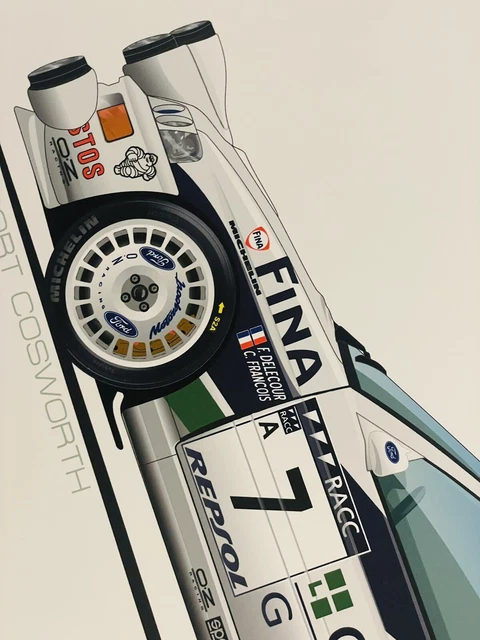 AFFICHE A3 POSTER Ford Escort Cosworth 1995 Catalogne WRC Delecour ...