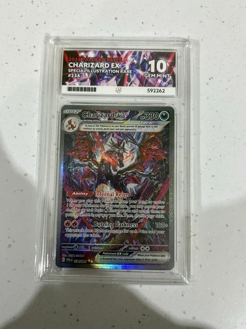 POKÉMON TCG CHARIZARD EX Paldean Fates Sir Ace 10 Gem Mint 234/091 £353 ...