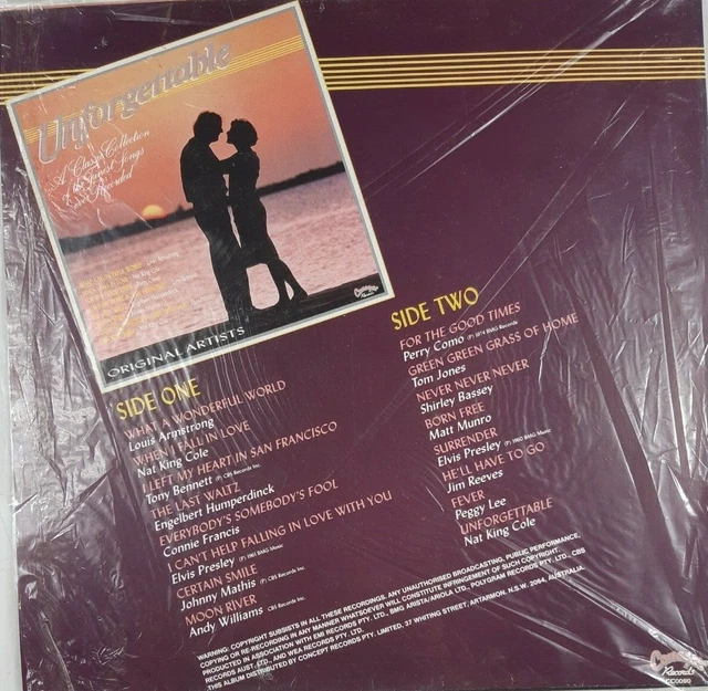 UNFORGETTABLE RECORD LOUIS Armstrong-Nat King Cole-Elvis Presley-Perry ...