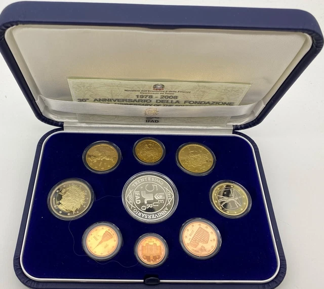 ITALIA 2008 EURO Proof Coin Set KMS Coffret Italien Italy Italie EUR 40 ...