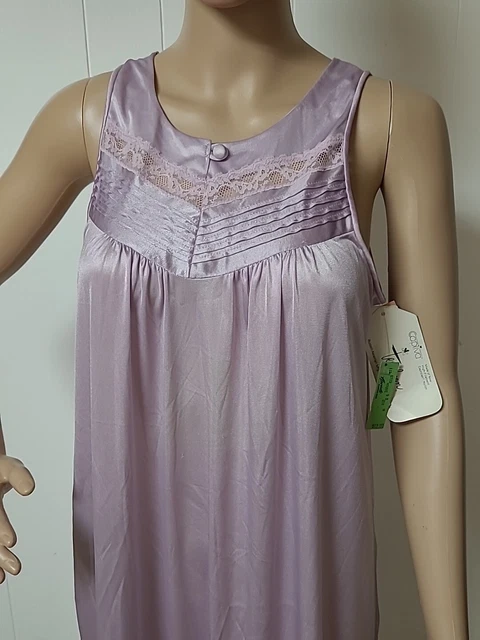 ENSEMBLE CHEMISE DE nuit vintage Texsheen violet mauve femme M neuve ...