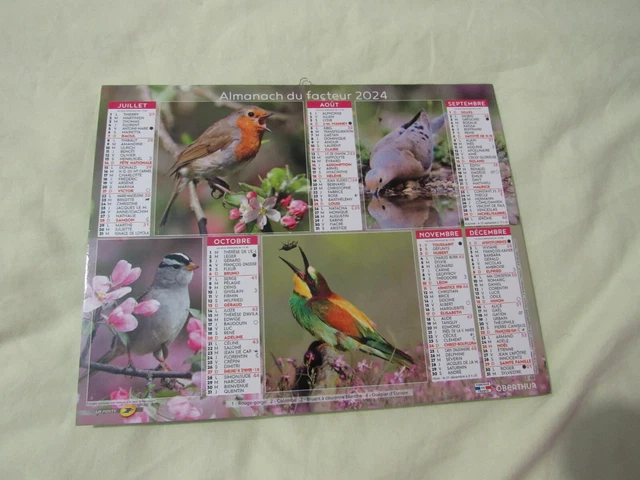 ALMANACH DU FACTEUR / Calendrier La Poste 2024 Les Oiseaux Neuf EUR 7 ...
