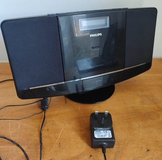 PHILIPS DCM2055 MICRO Hifi Music System Dock Docking Station Radio AUX ...