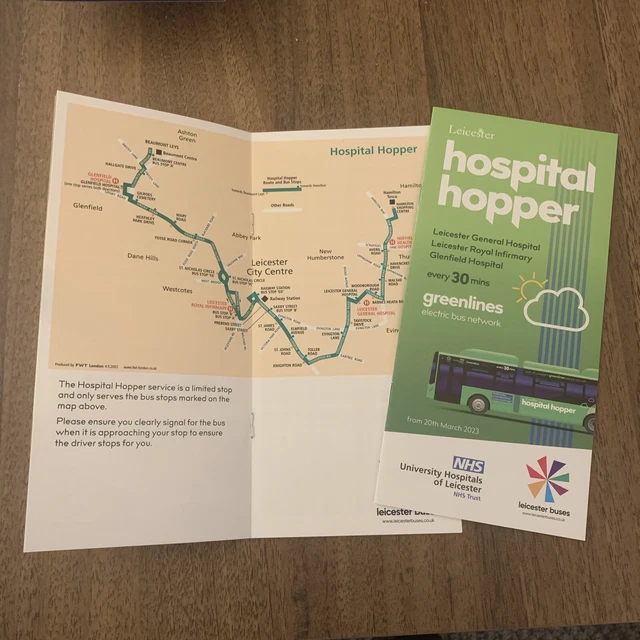 LEICESTER BUSES: HOSPITAL Hopper timetable booklet & guide March 2023 ...