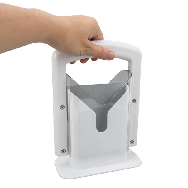 BAGEL CUTTER WHITE Plastic Manual Bread Slicing Machine With Safety ...