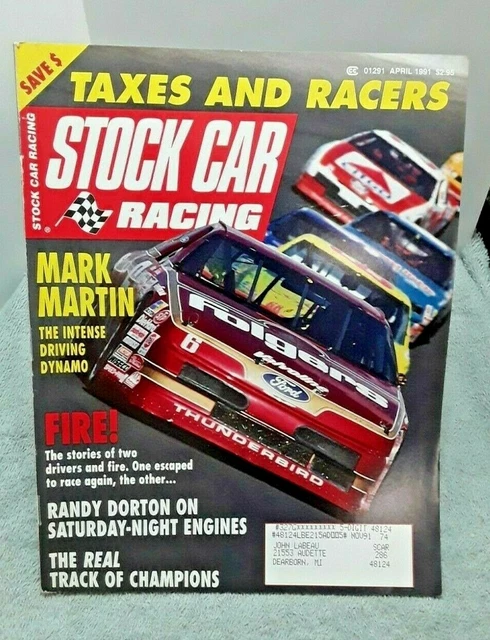 STOCK CAR RACING Magazine April 1991 Mark Martin Nascar £5.52 - PicClick UK