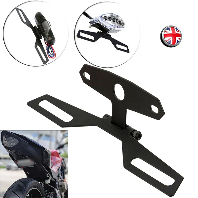 MOTORCYCLE LICENSE PLATE Bracket Adjustable Flip Up Universal ...