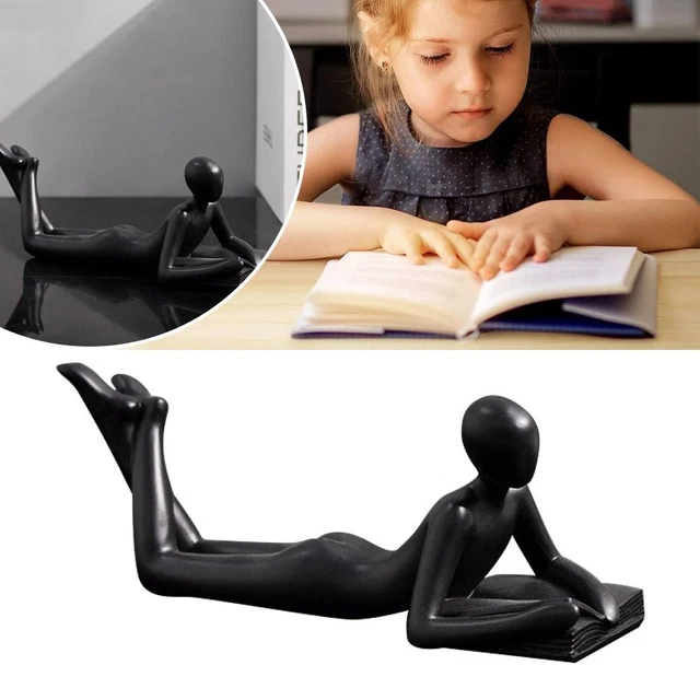 FLAT CROUCHING READING Statue Resinous Minimalist Reader Ornament ...