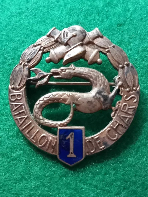 RARE ! INSIGNE 1er Bataillon chars de combat BCC - WW2 salamandre A ...