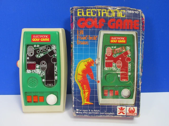 WORKING VINTAGE ELECTRONIC GOLF GAME handheld games console BANDAI LSI ...