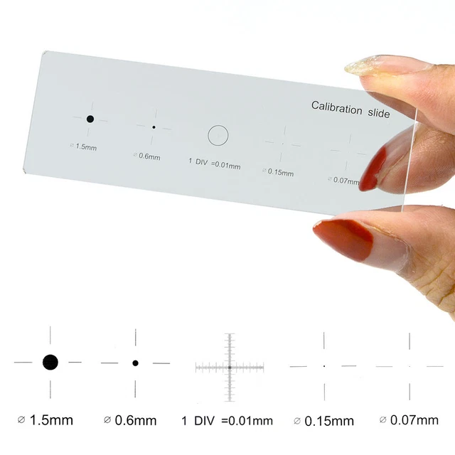 MICROSCOPE MICROMETER CALIBRATION Slide Stage Cross Reticle 0.01mm 5 ...