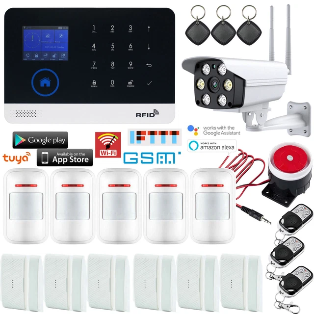 R17 TUYA WIFI GSM APP Wireless Kits Home Security Alarm System+Outdoor ...