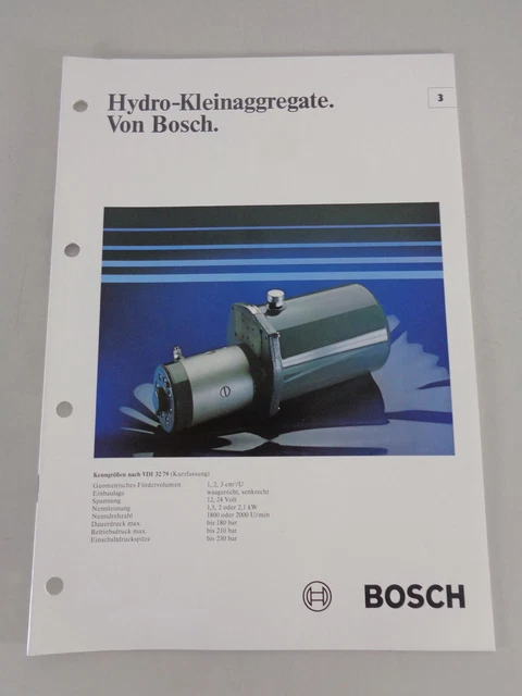 PROSPECTUS / TECHNIQUE Info Bosch Hydro-Kleinaggregate Support 04/1979 ...