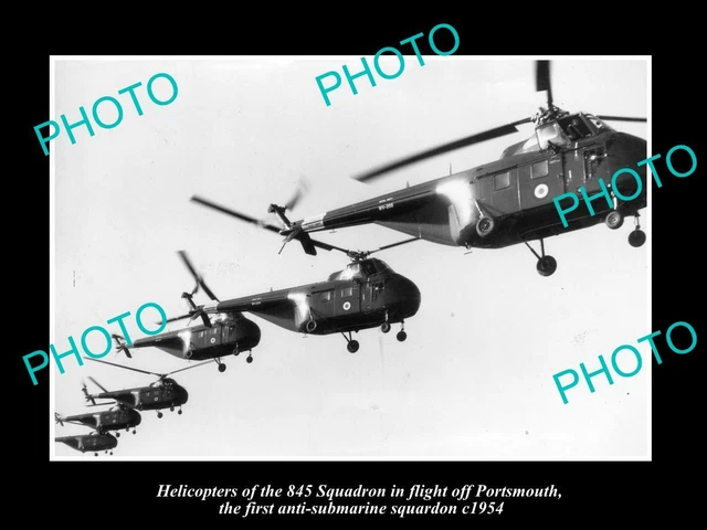 OLD POSTCARD SIZE PHOTO BRITISH AIR FORCE RAF 845 HELICOPTER SQUADRON ...