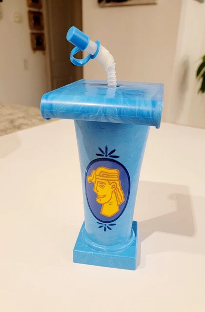 RARE DISNEY HERCULES Blue Column Cup Collectible Mug '97 with Straw - 8 ...