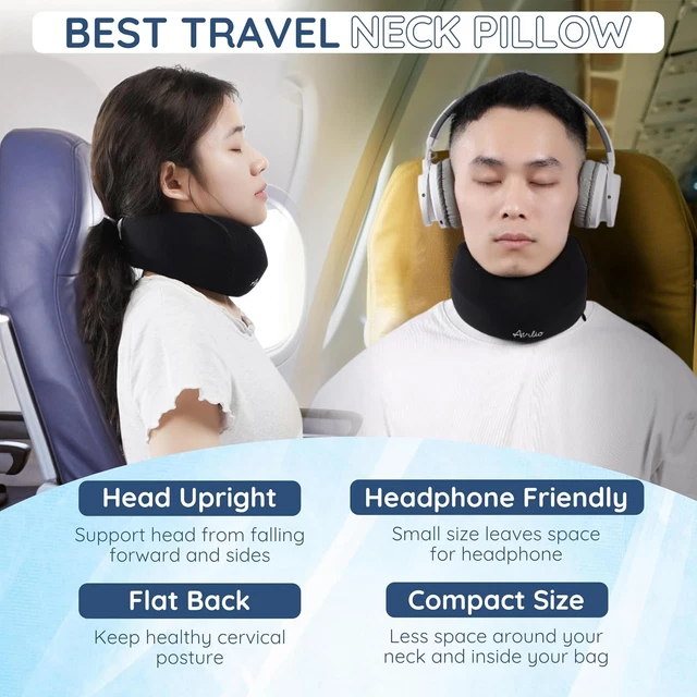 SMALL TRAVEL NECK Pillow for Airplane - Head Support, Firm Foam ...