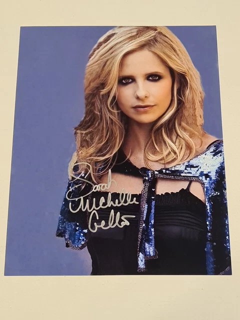SARAH MICHELLE GELLAR Signed 8 x 10 Photo COA Blk Dress Buffy The ...