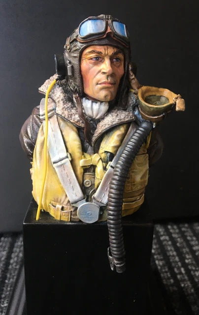 COMPLETED RESIN BUST of an RAF Battle of Britain pilot 1/6 scale: RDG ...