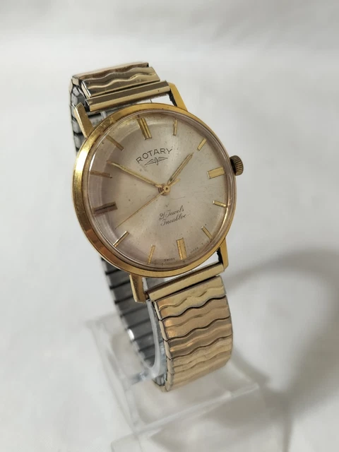 VINTAGE ROTARY INCABLOC 21 Jewels Wind Up Gold Tone Watch Swiss Made ...