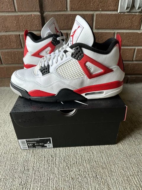 AIR JORDAN 4 Retro Mid Red Cement Black White Size 11.5 Men’s DH6927 ...