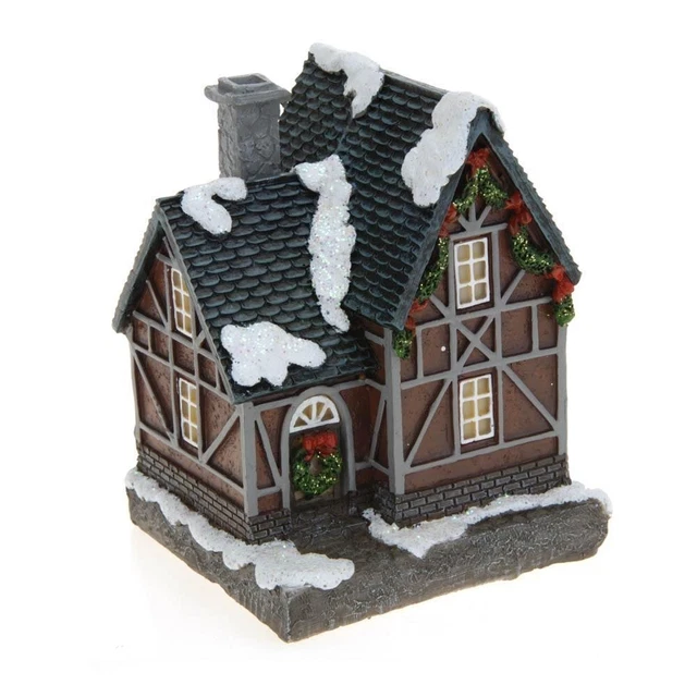 TOCI BELEUCHTETE WEIHNACHTSSTADT Winter Weihnachtsdorf 5 Häusern LED B ...